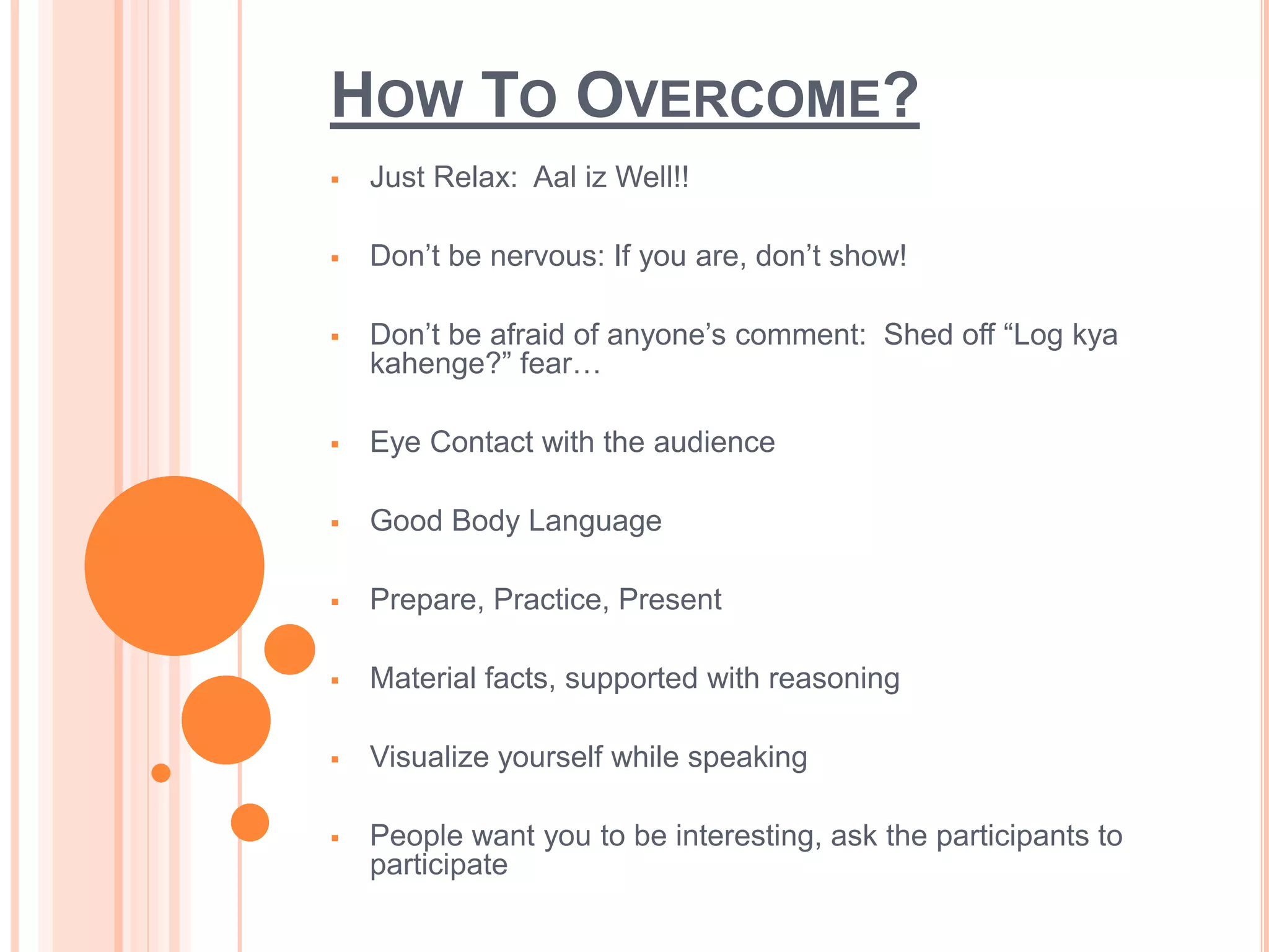 Overcoming the fear of public speaking | PPTX