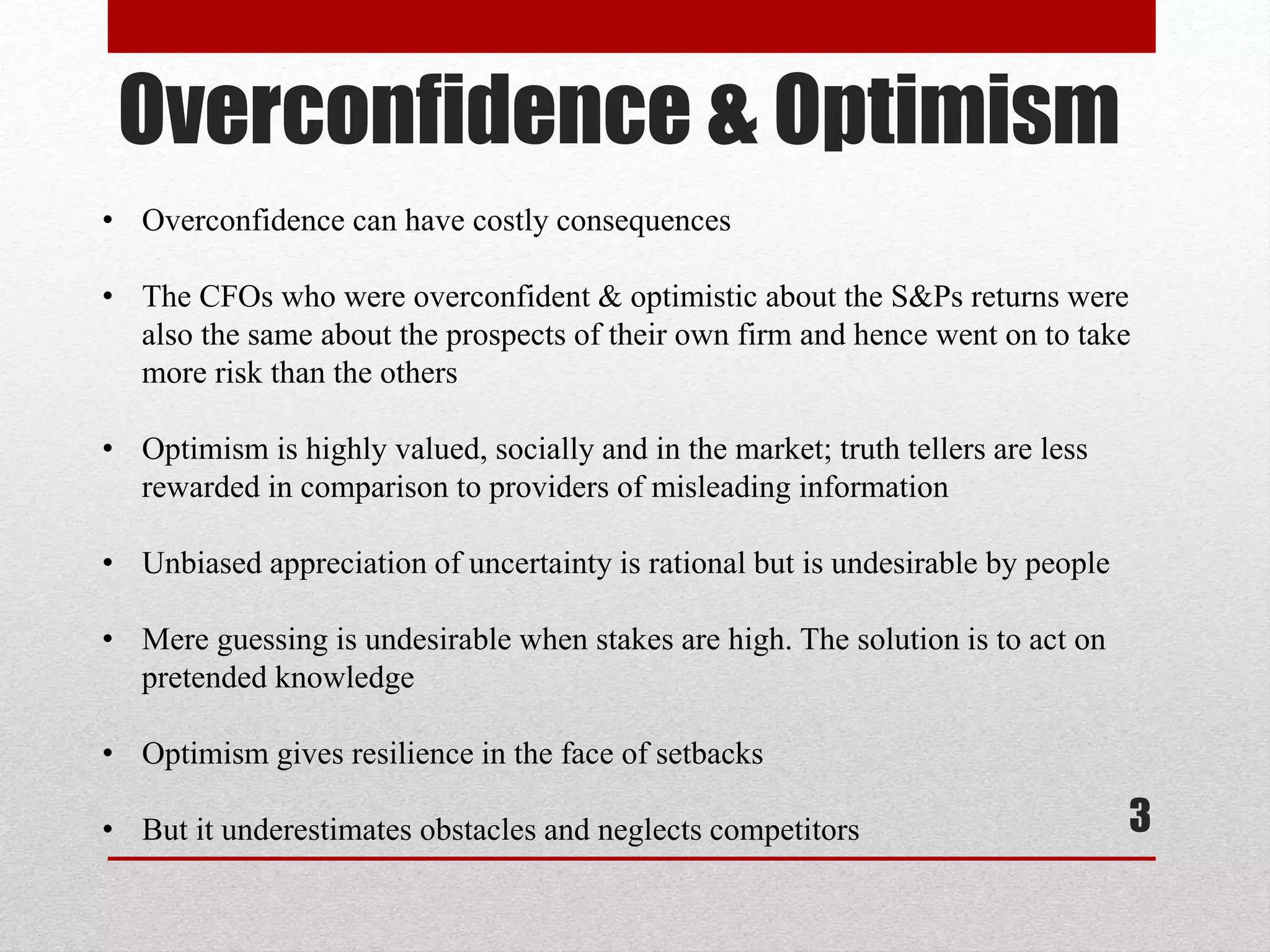 Overconfidence by Deepshekhar | PPTX