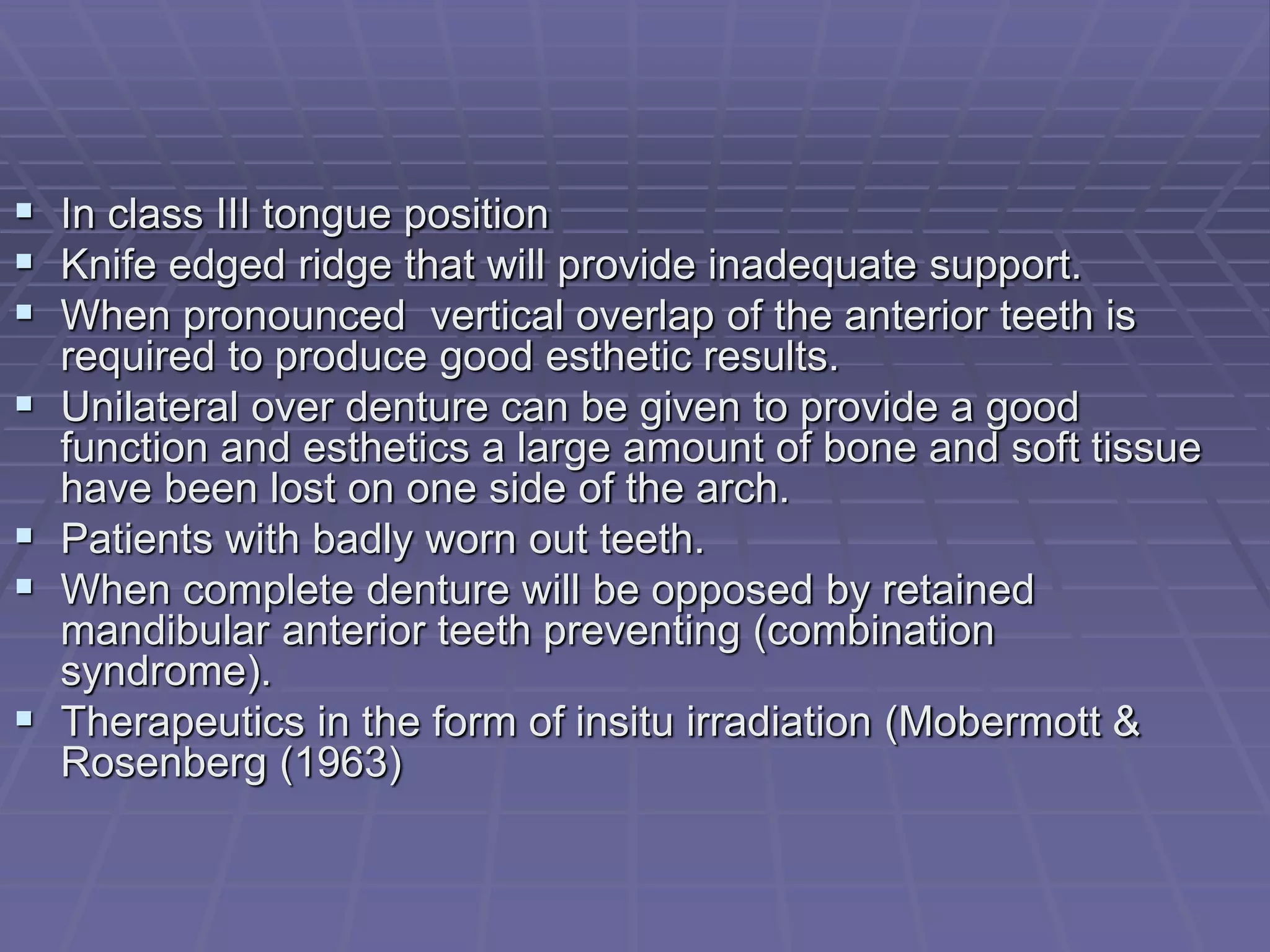Overdentures - Indications, Contraindication and Treatment Procedure.ppt