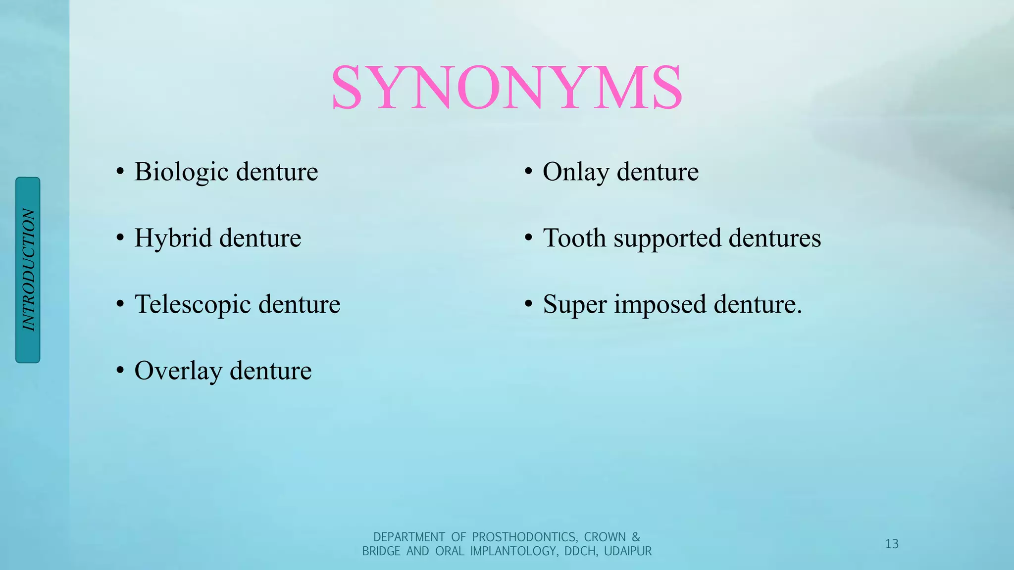 tooth supported Overdentures | PPTX