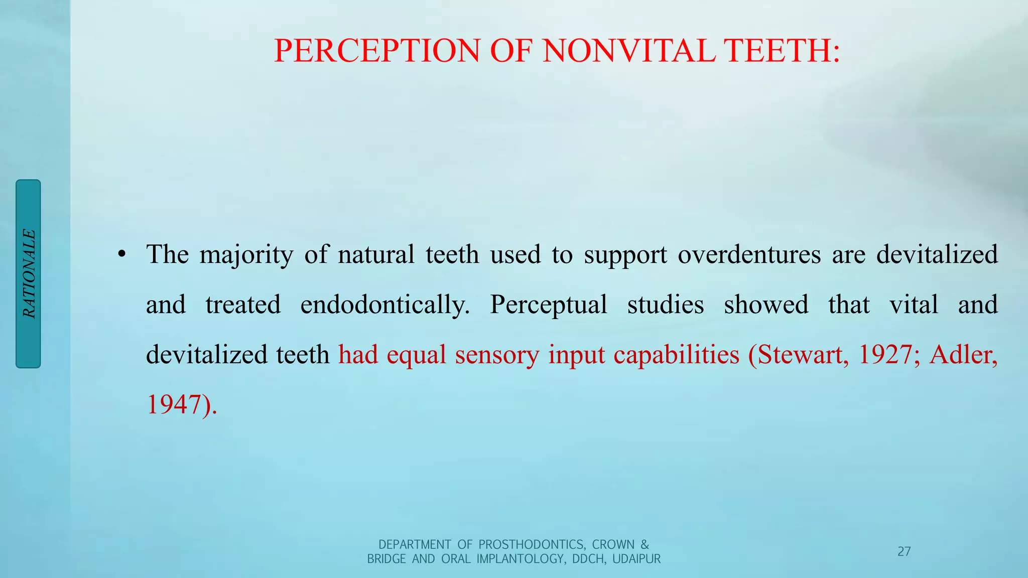 tooth supported Overdentures | PPTX
