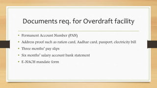 Overdraft facility for Salaried Professionals | PPT