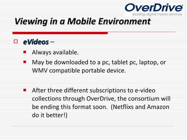 Overdrive & mobile technology | PPT