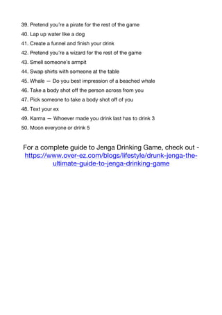 Jenga Drinking Game
