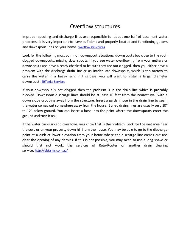 Lake Overflow Structure