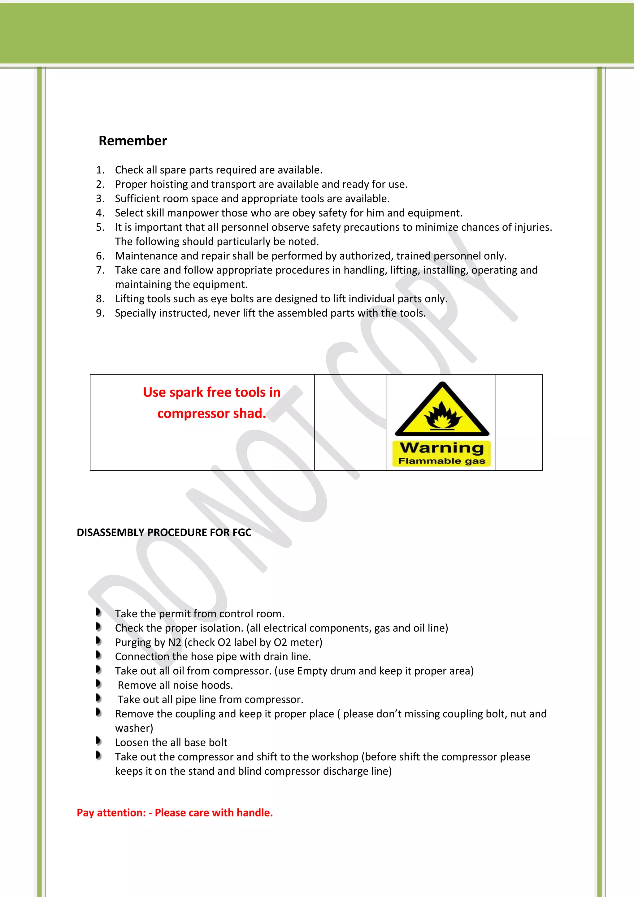 Assembly and Disassembly Procedure of Screw type Compressor | PDF