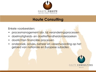 Bedrijfspresentatie - Haute Equipe | PPT