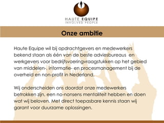 Bedrijfspresentatie - Haute Equipe | PPT