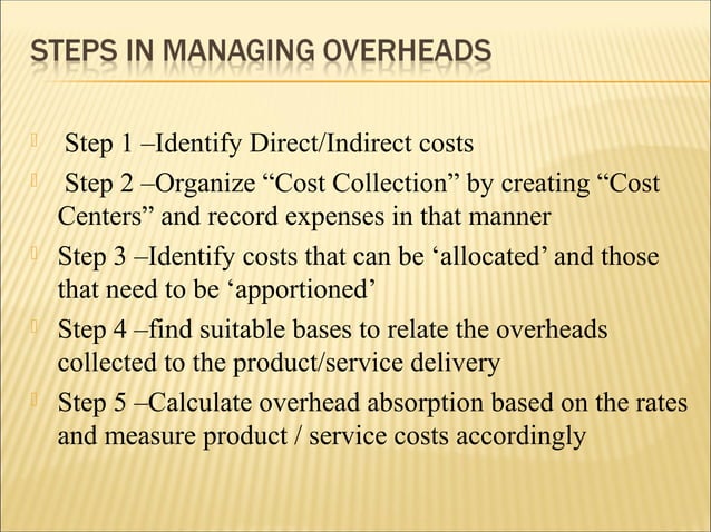 Overhead analysis cost final ppt (1) | PPT | Business | Business and ...