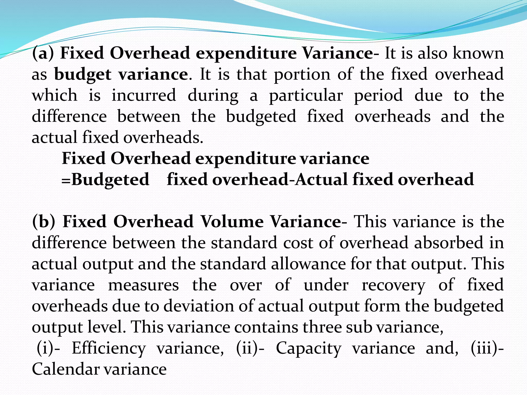 Overhead cost variance | PPTX