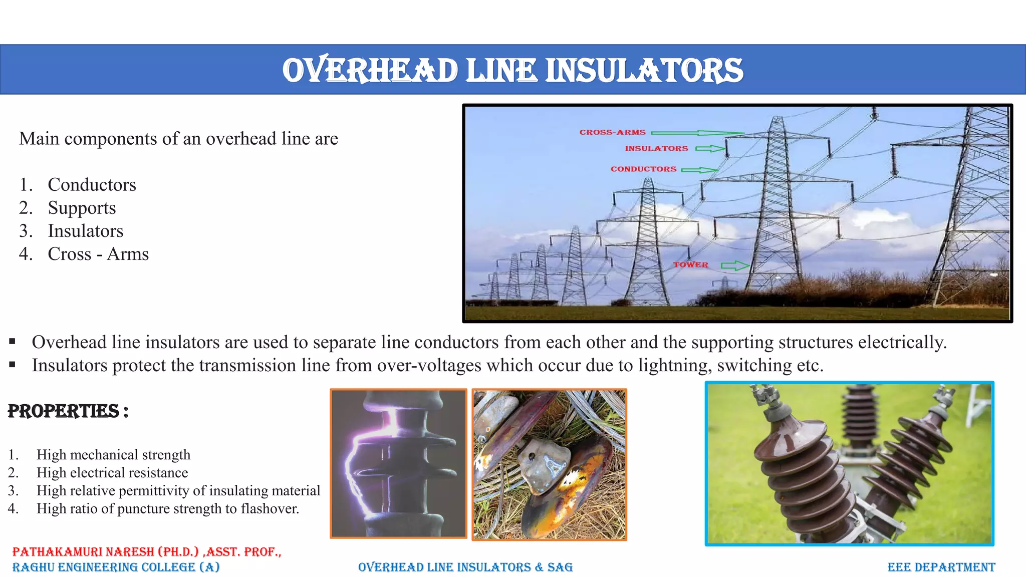 Overhead line insulators & SAG calculations | PDF