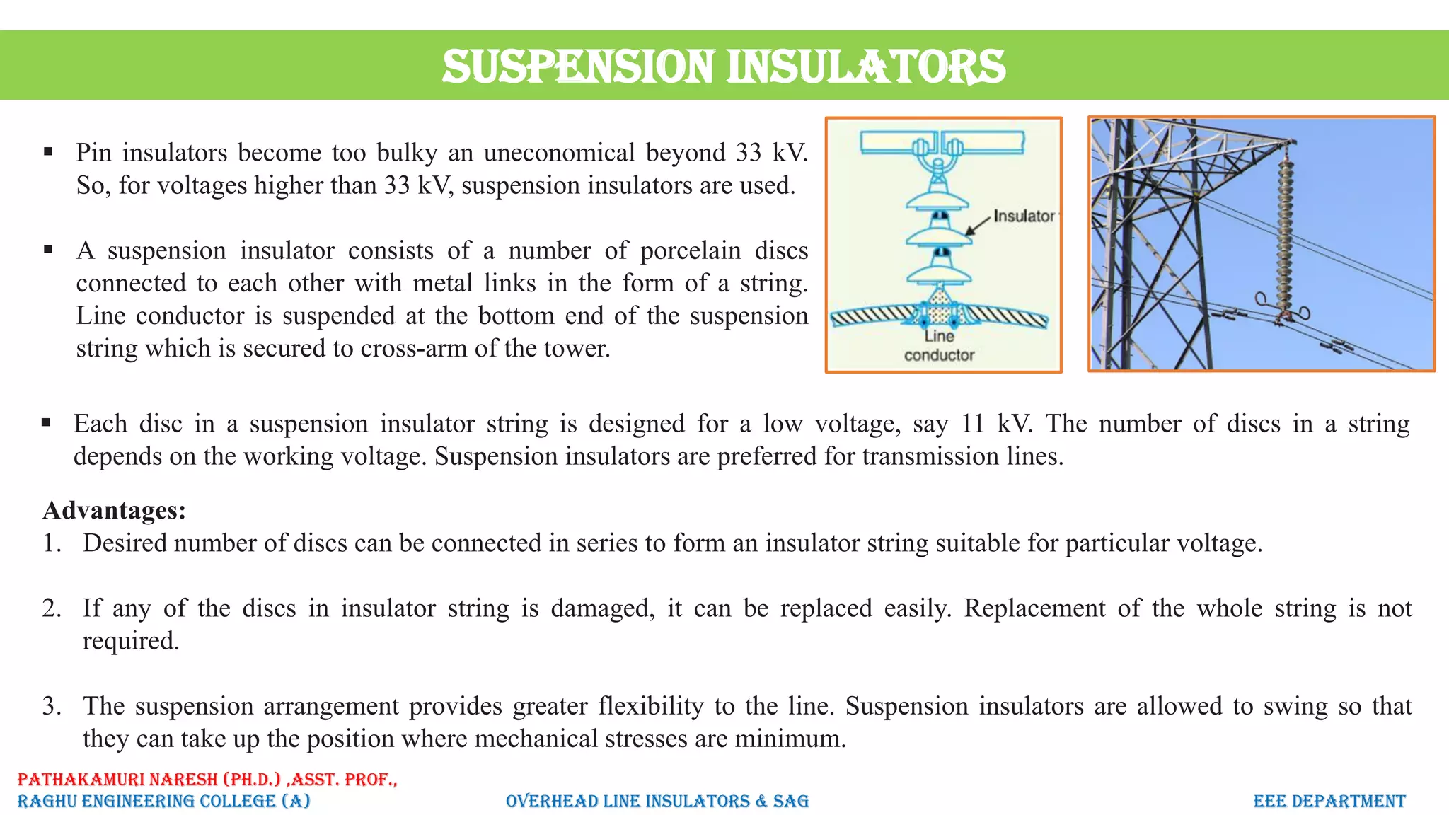 Overhead line insulators & SAG calculations | PDF
