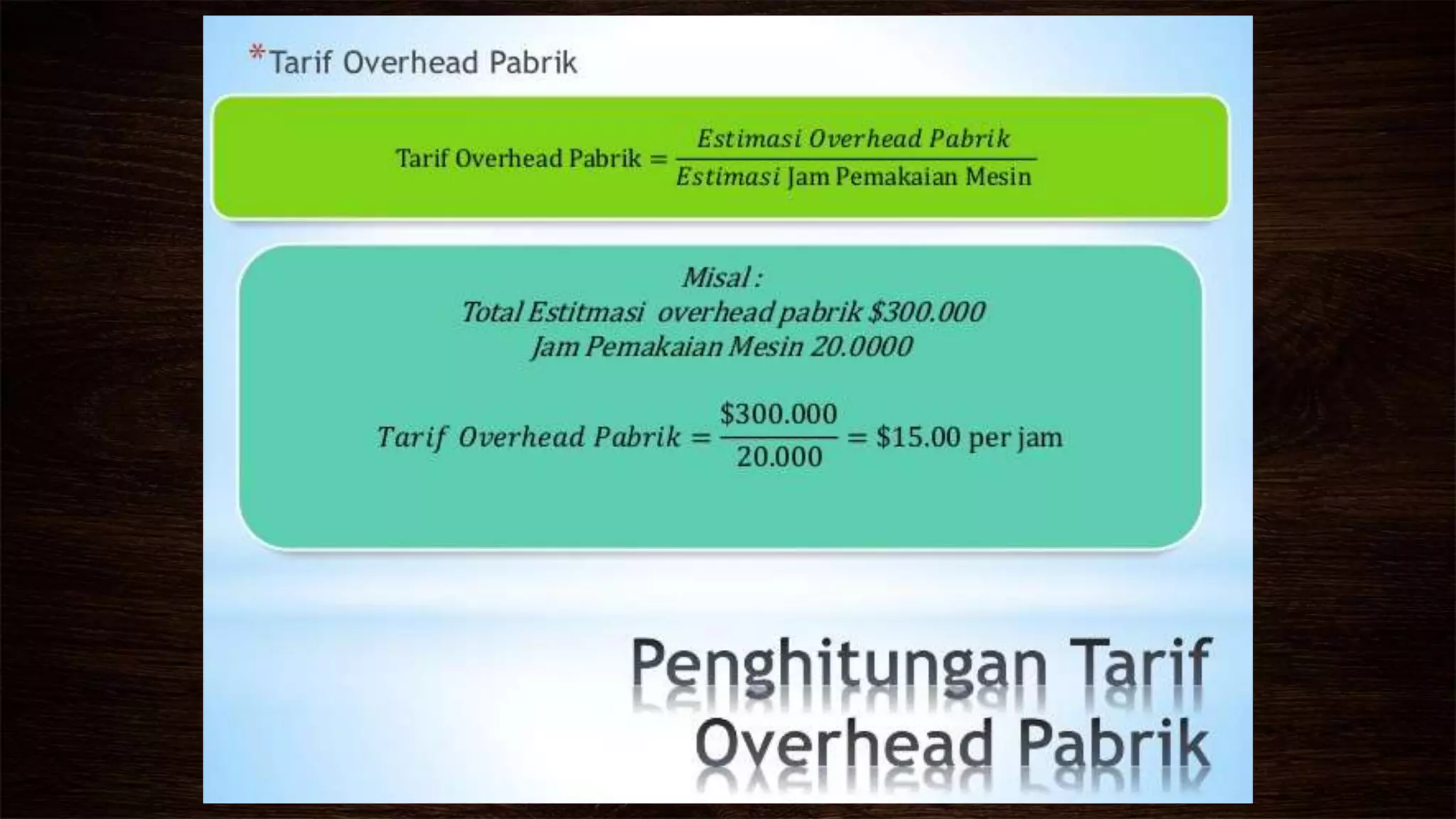 Overhead pabrik yang direncanakan, aktual, dan diterapkan | PPTX