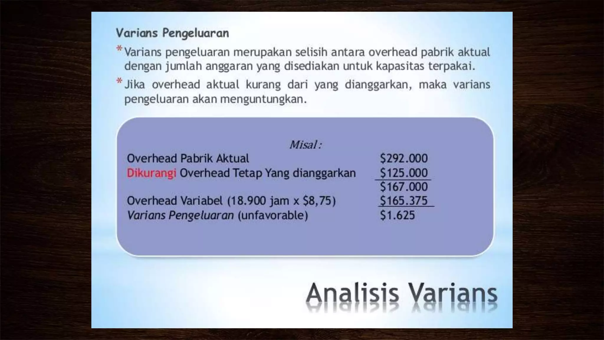 Overhead pabrik yang direncanakan, aktual, dan diterapkan | PPTX