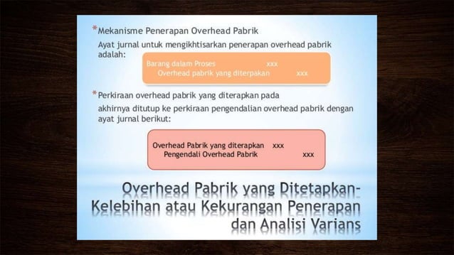 Overhead pabrik yang direncanakan, aktual, dan diterapkan | PPTX