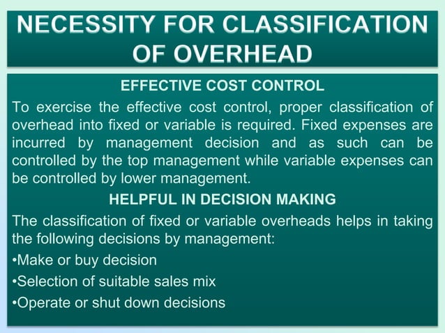 Overheads | PPTX | Business Accounting & Finance | Business