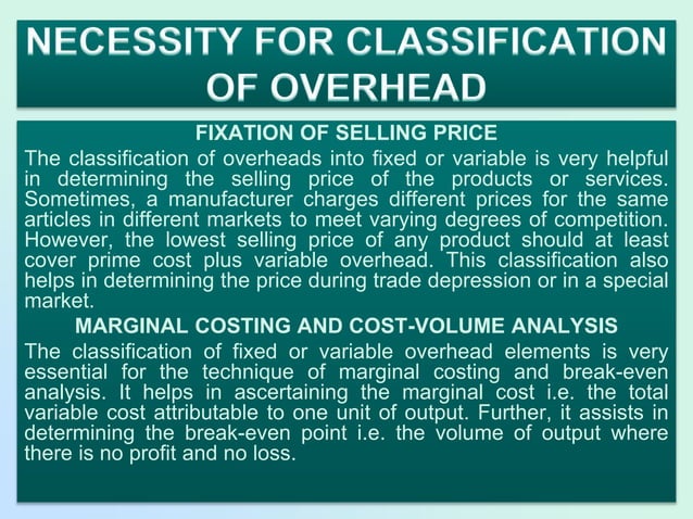 Overheads | PPTX | Business Accounting & Finance | Business