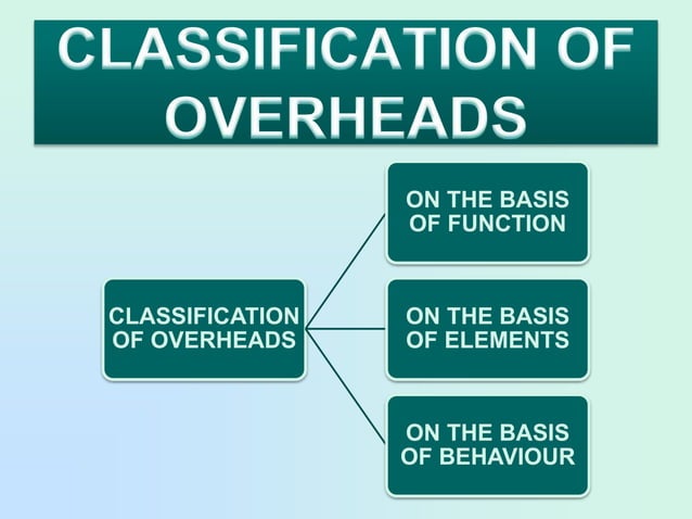 Overheads | PPTX | Business Accounting & Finance | Business