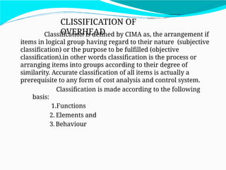 Overheads madras university cost accounting | PPTX