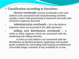 Overheads madras university cost accounting | PPTX