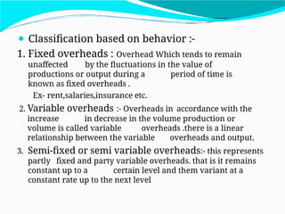 Overheads madras university cost accounting | PPTX