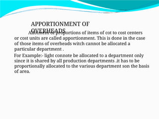 Overheads madras university cost accounting | PPTX
