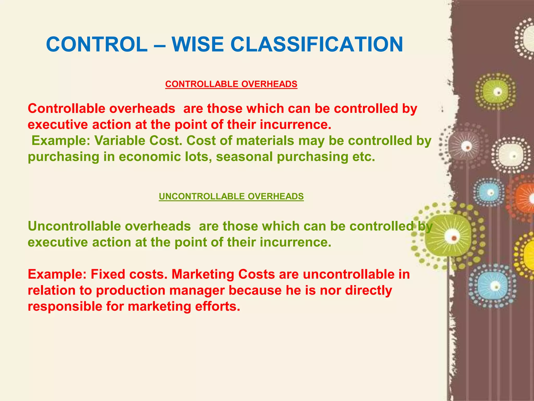 Overheads and classifcation of overheads | PPTX