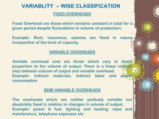 Overheads and classifcation of overheads | PPTX