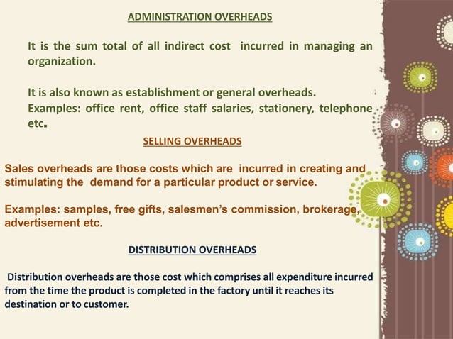 Overheads and classifcation of overheads | PPTX
