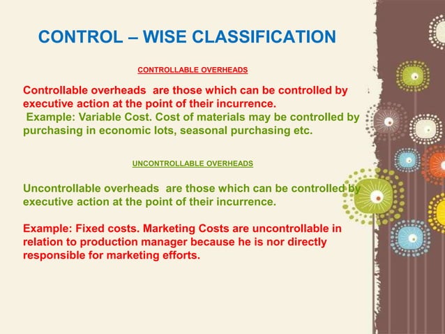 Overheads and classifcation of overheads | PPTX