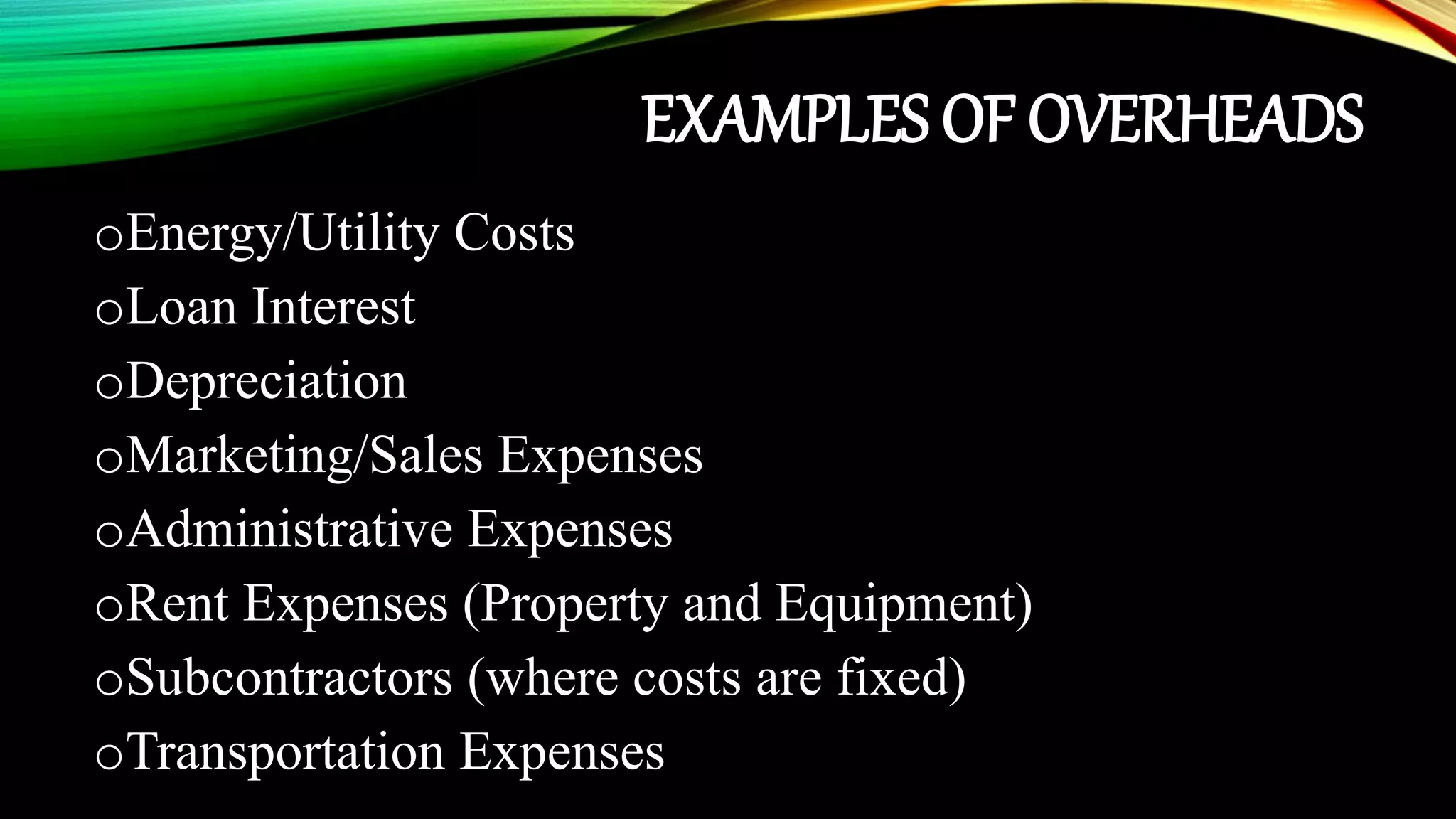 Overheads control | PPT