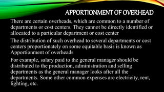 Overheads control | PPTX | Business Accounting & Finance | Business