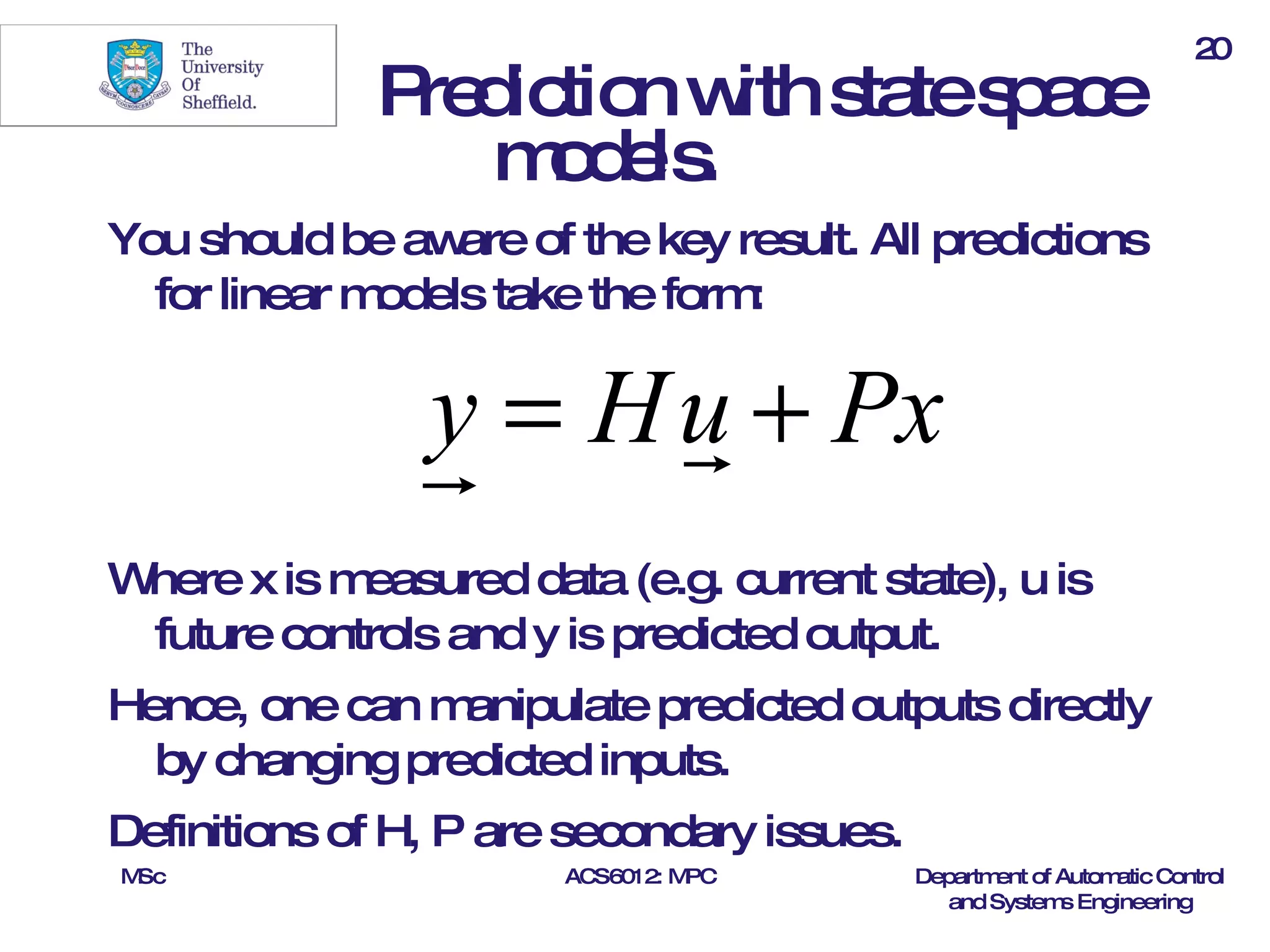 Concepts of predictive control | PPT | Physics | Science