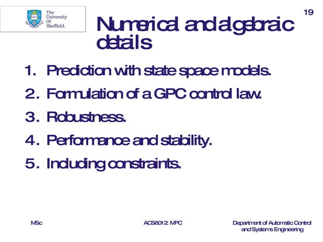 Concepts of predictive control | PPT | Physics | Science