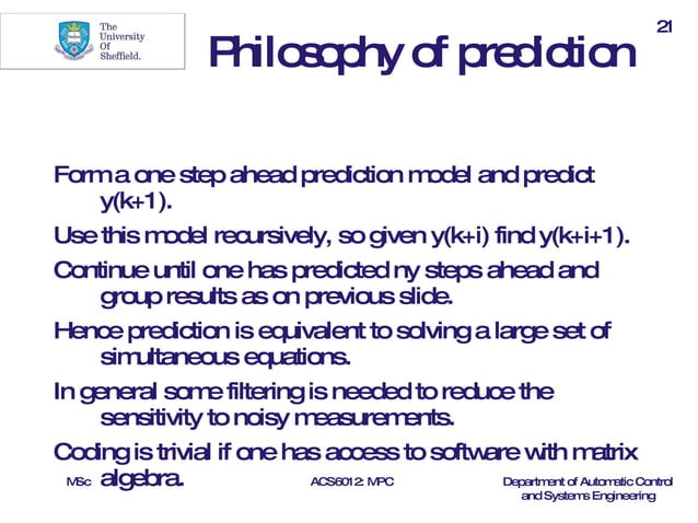 Concepts of predictive control | PPT | Physics | Science