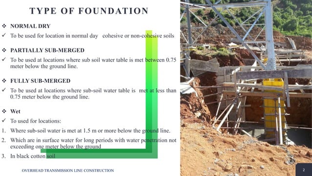 Overhead transmission lines_ Foundation.pptx | Civil Engineering ...