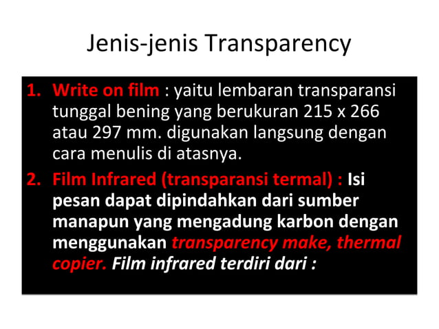 Overhead transparency (oht) | PPT