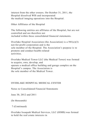 OVERLAKE HOSPITAL MEDICAL CENTER Consolidated Financ.docx