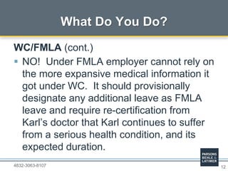 Overlap of the ADA, FMLA and Workers' Compensation Law | PPTX