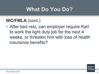 Overlap of the ADA, FMLA and Workers' Compensation Law | PPTX
