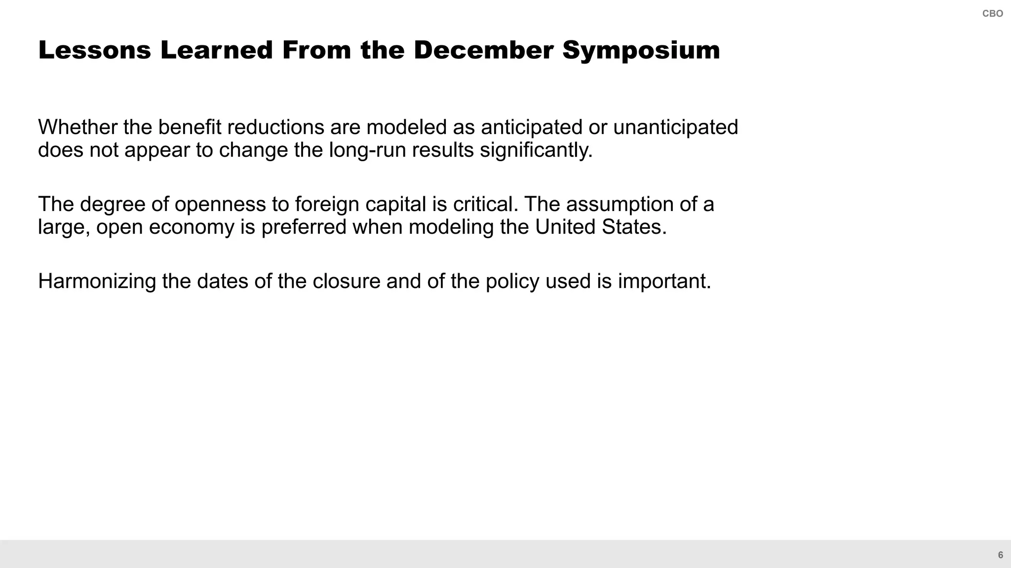 Overlapping Generations Model Roundtable Model Comparisons From a ...