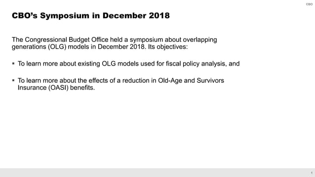 Overlapping Generations Model Roundtable Model Comparisons From a ...