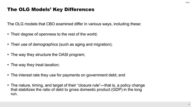 Overlapping Generations Model Roundtable Model Comparisons From a ...
