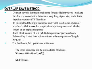 Overlap save method and overlap add method in dsp | PPT