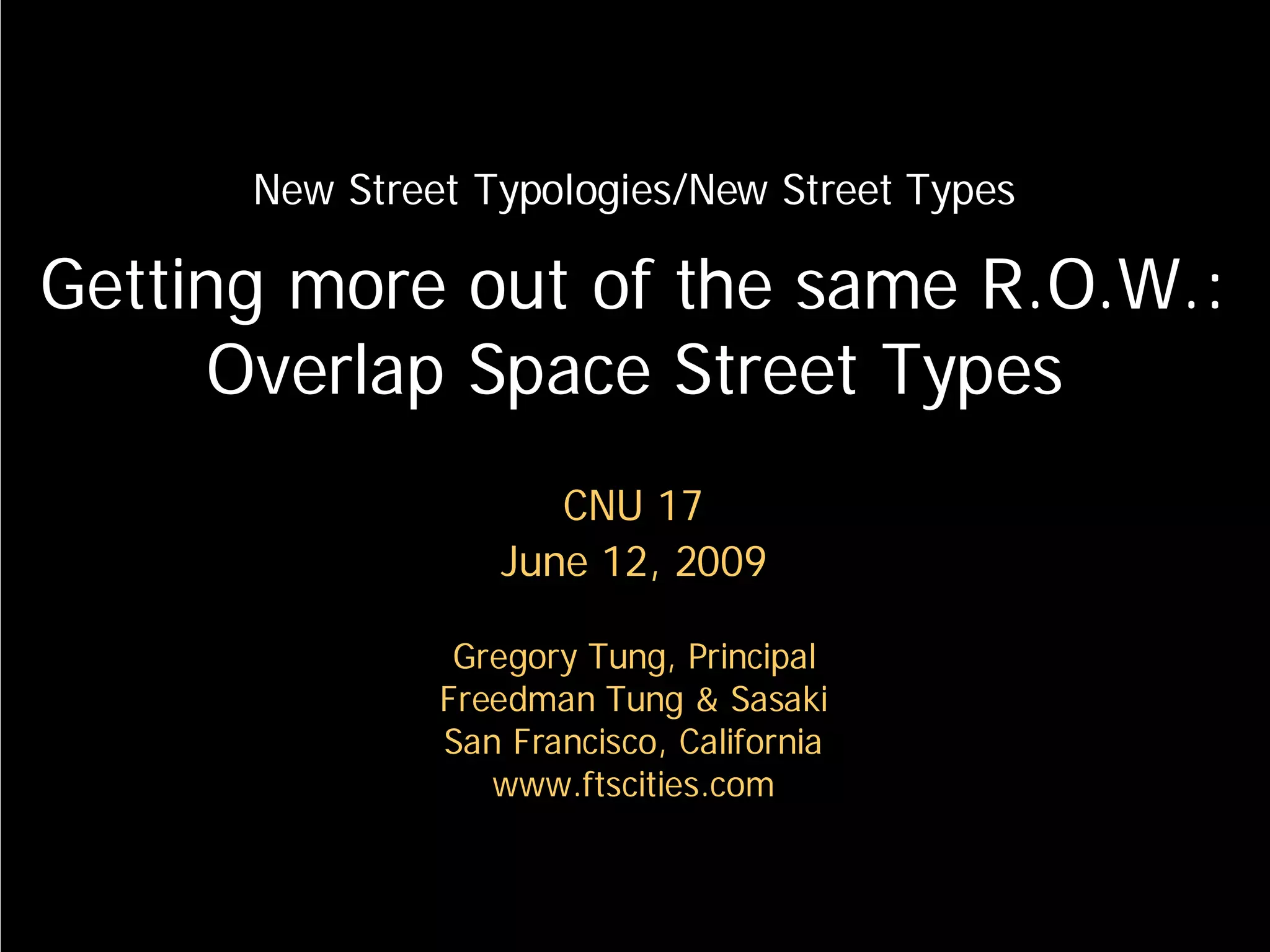 New Street Typologies/New Street Types - Getting more out of the same R ...