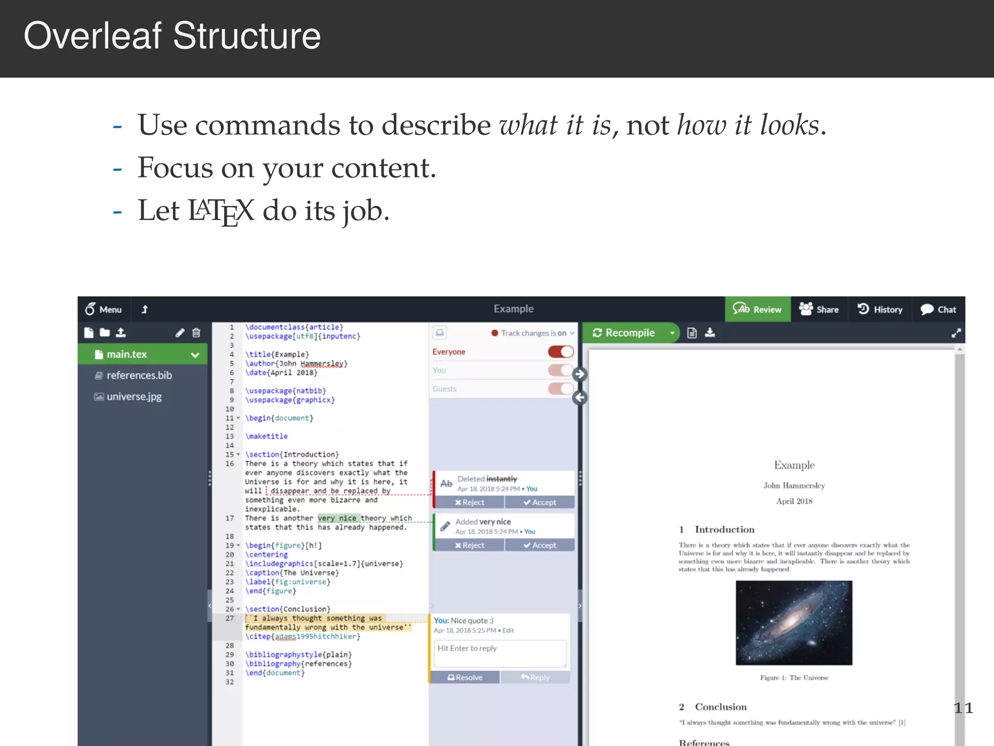 Introduction to Overleaf Workshop | PDF | Desktop Publishing | Computer Software and Applications