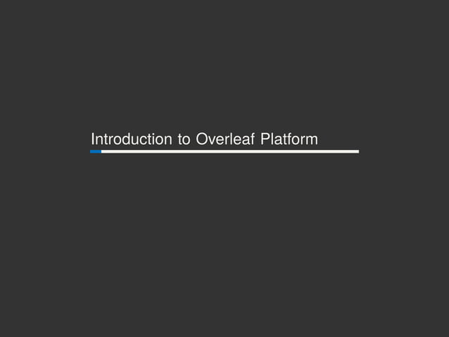 Introduction to Overleaf Workshop | PDF | Desktop Publishing | Computer Software and Applications