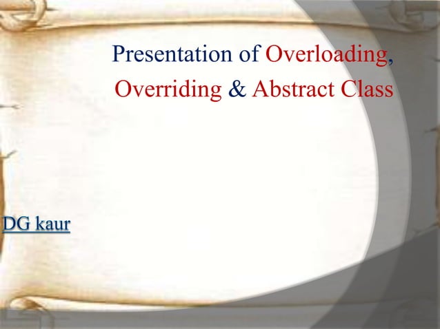 Overloading in java | PPT