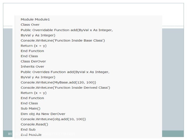 Overloading and overriding in vb.net