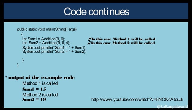 Overloading in java with example | PPT